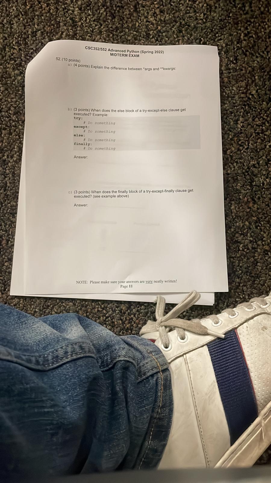 Solved CSC352/552 Advanced Python (Spring 2022) MIDTERM EXAM | Chegg.com