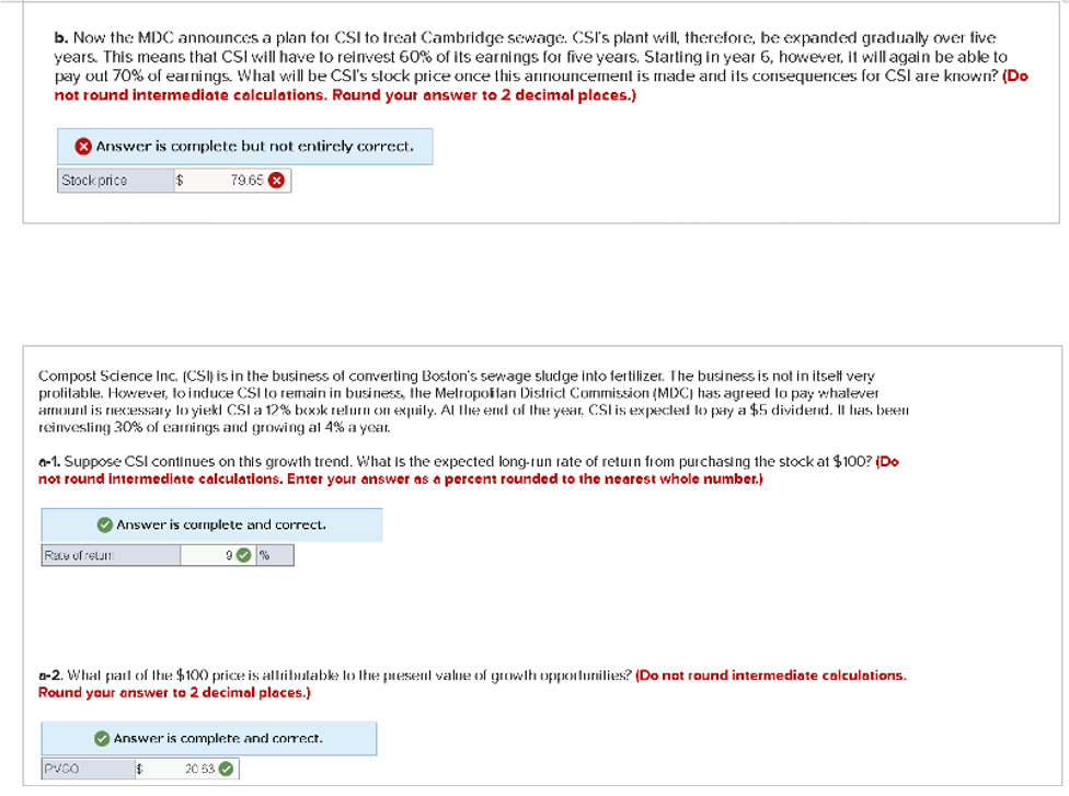 Solved b. Now the MDC announces a plan for CSI to treat | Chegg.com