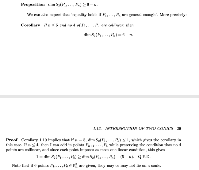 1.8 Let P1, ...,Pbe distinct points of P2 with no 3 | Chegg.com