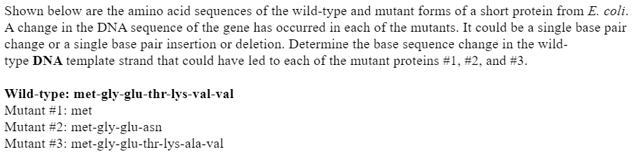 Solved Shown below are the amino acid sequences of the | Chegg.com