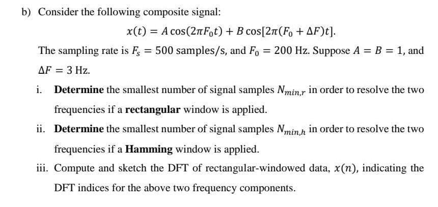 Solved b) Consider the following composite signal: x(t) = A | Chegg.com