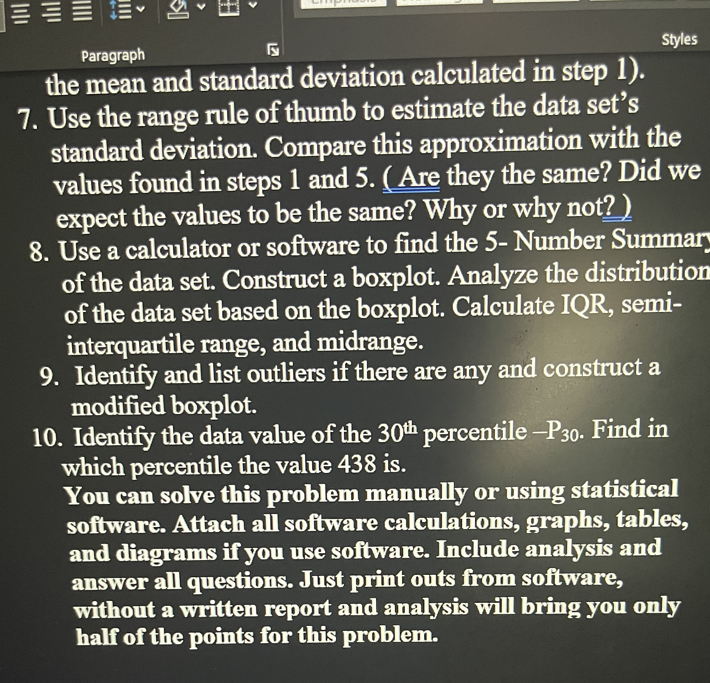 Solved the mean and standard deviation calculated in step | Chegg.com