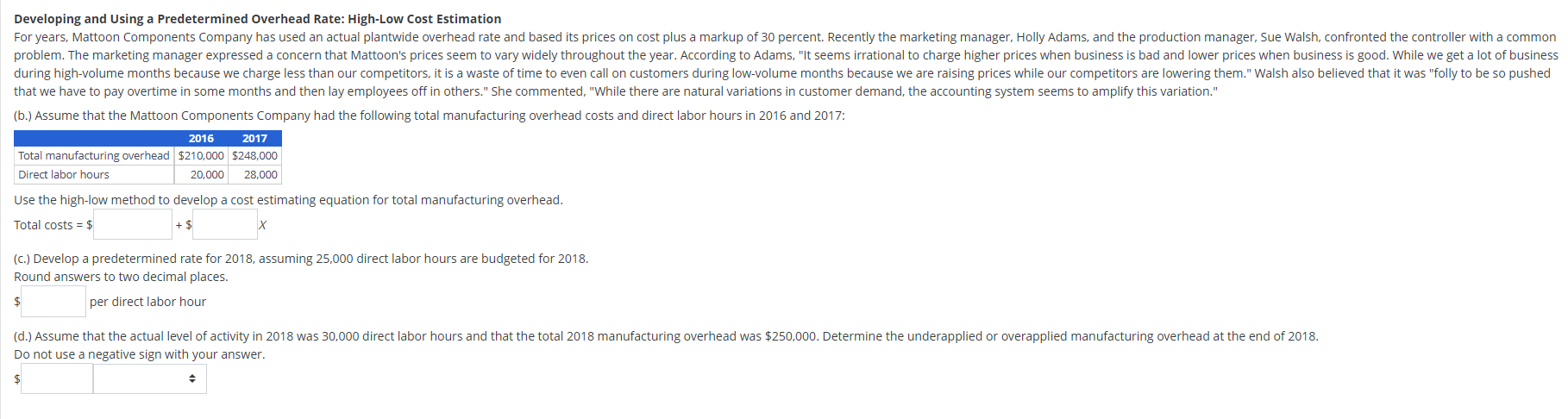 Solved Developing and Using a Predetermined Overhead Rate: | Chegg.com