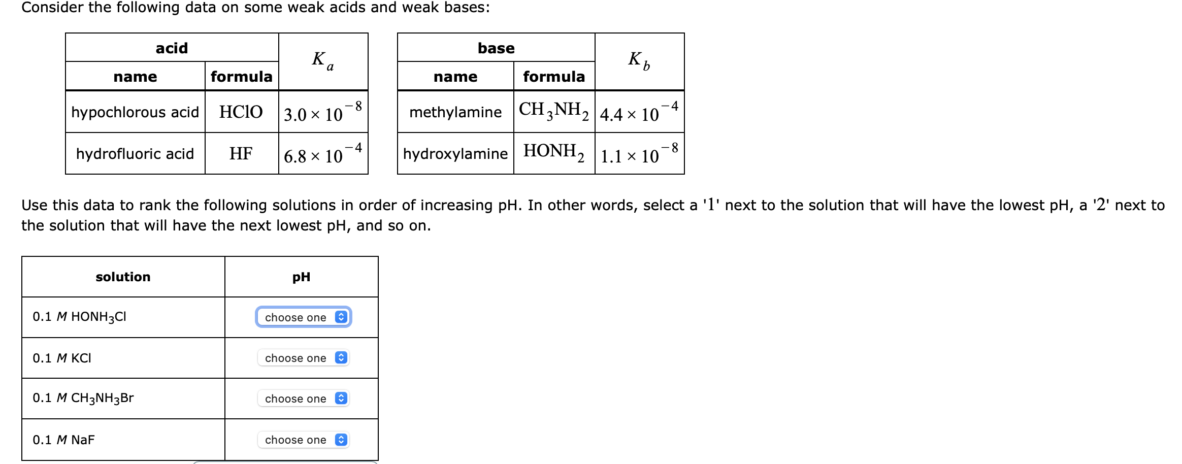 Solved Consider the following data on some weak acids and | Chegg.com