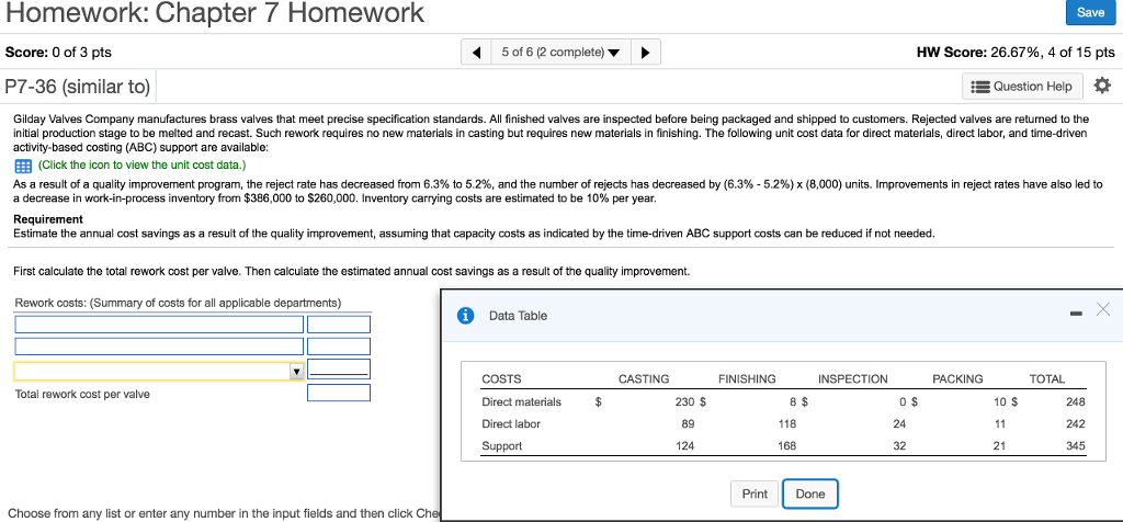 Solved Homework: Chapter 7 Homework Score: 0 of 3 pts P7-36 | Chegg.com