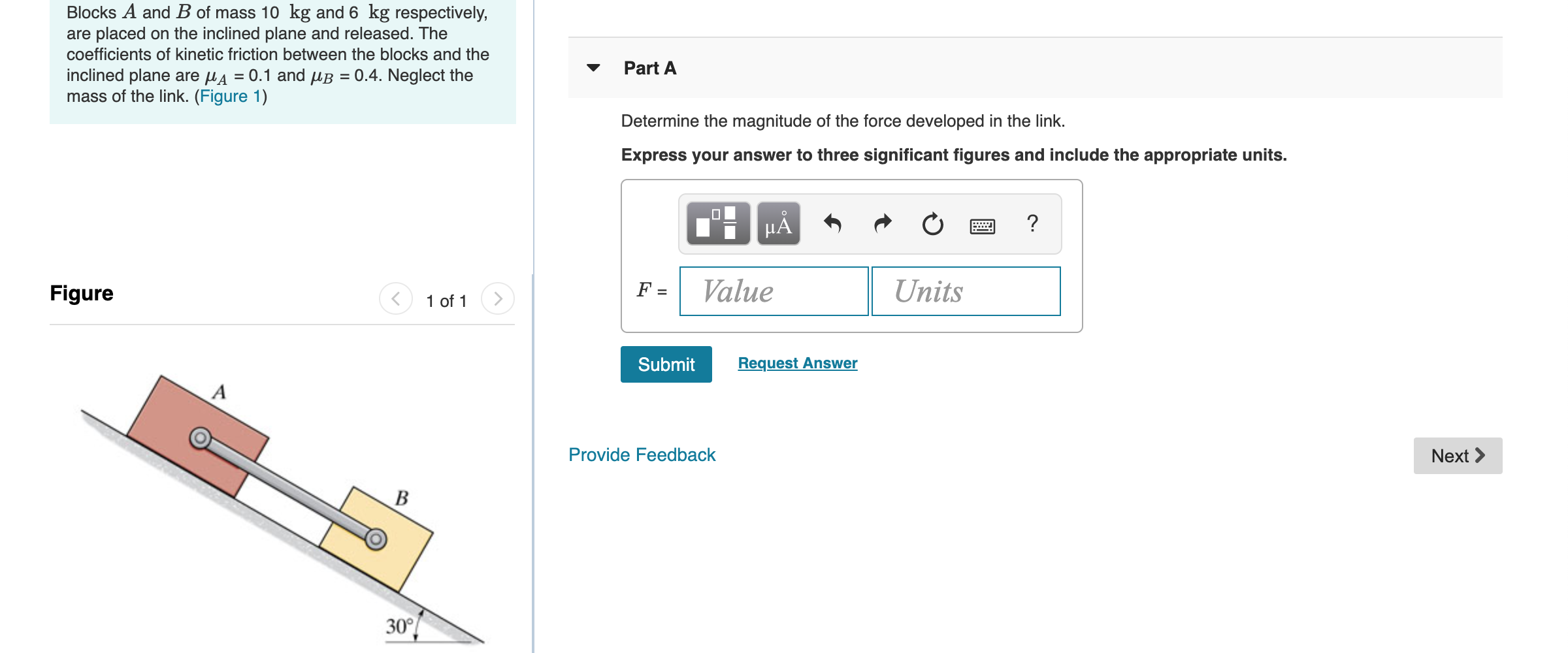 Solved Blocks A and B of mass 10 kg and 6 kg respectively, | Chegg.com
