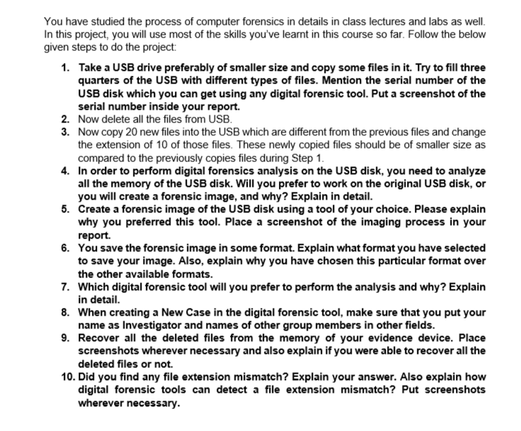 Solved You have studied the process of computer forensics in | Chegg.com