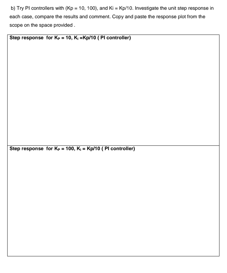 Solved 1. It is desired to use a PID controller for the | Chegg.com