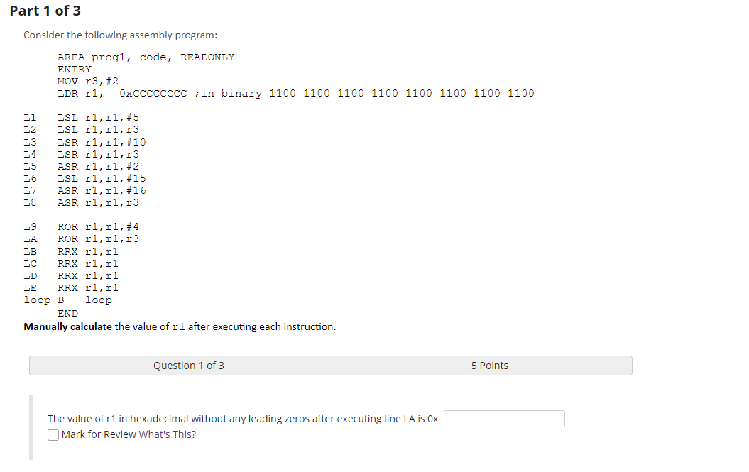 Solved Assembly arm question, if your not sure of the answer | Chegg.com