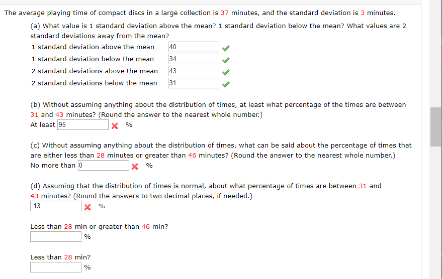 Solved The average playing time of compact discs in a large | Chegg.com