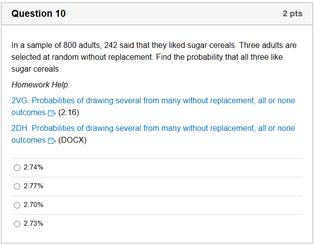 Solved Given the following information, find the probability | Chegg.com
