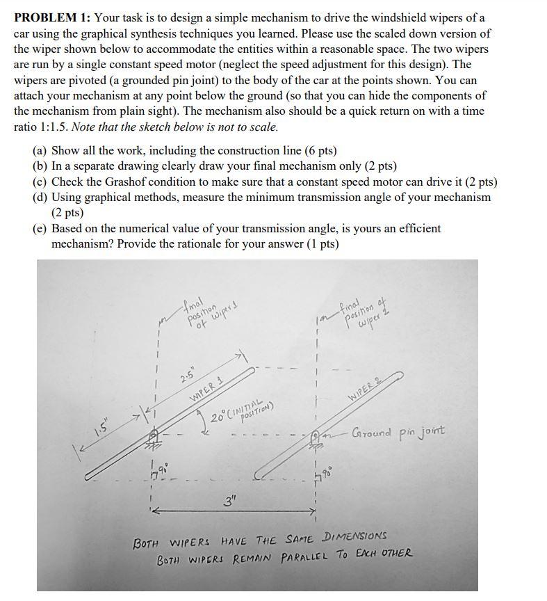 Solved PROBLEM 1: Your task is to design a simple mechanism | Chegg.com