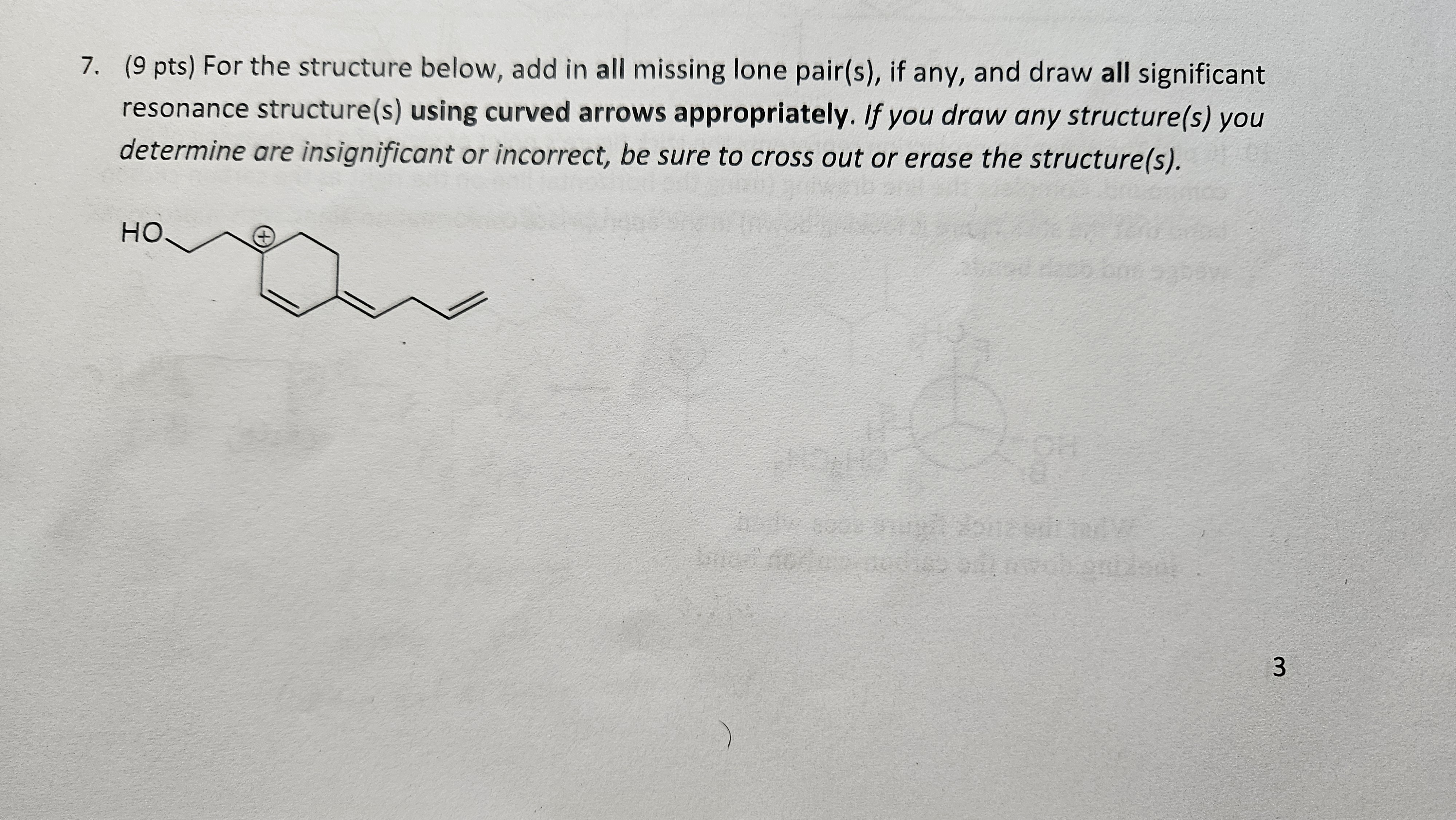 Solved 7. (9 ﻿pts) ﻿For the structure below, add in all | Chegg.com
