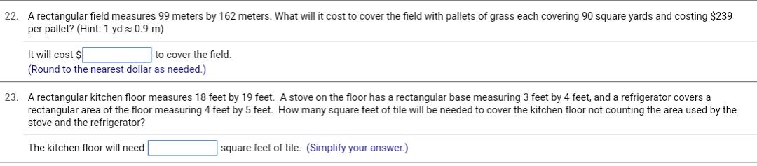 Solved 2. A rectangular field measures 99 meters by 162 | Chegg.com