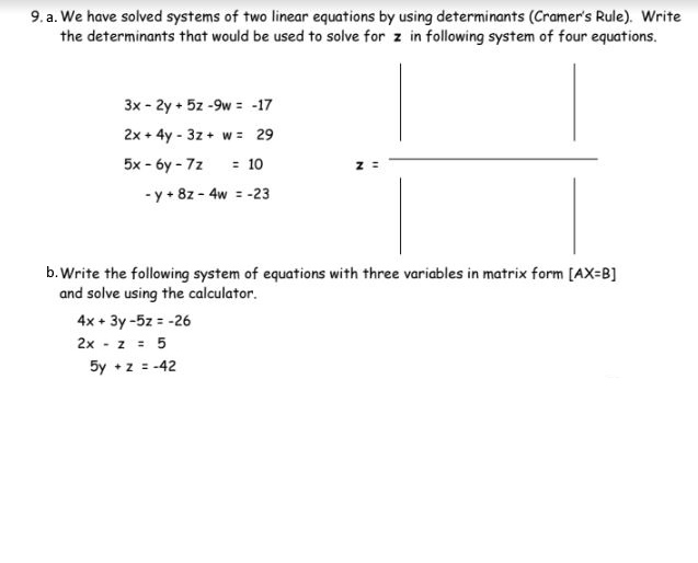 Solving Systems Of Linear Equations In Three Variables Using ... Solving Systems Of Linear Equations In Three Variables Using ...