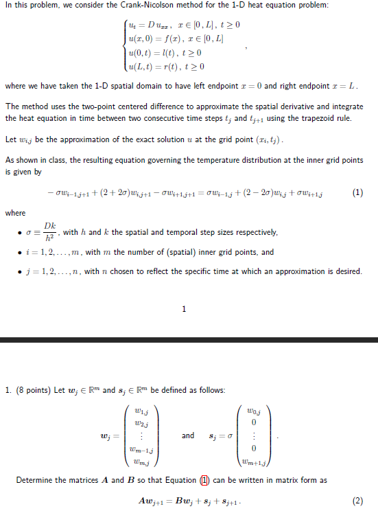 In this problem, we consider the Crank-Nicolson | Chegg.com