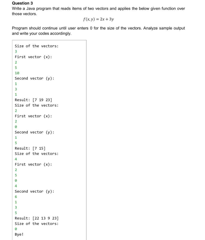 Solved Question 3 Write a Java program that reads items of | Chegg.com