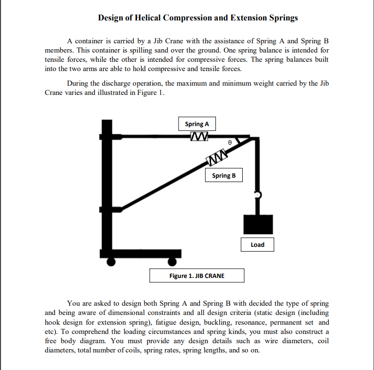 Design of Helical Compression and Extension Springs A | Chegg.com