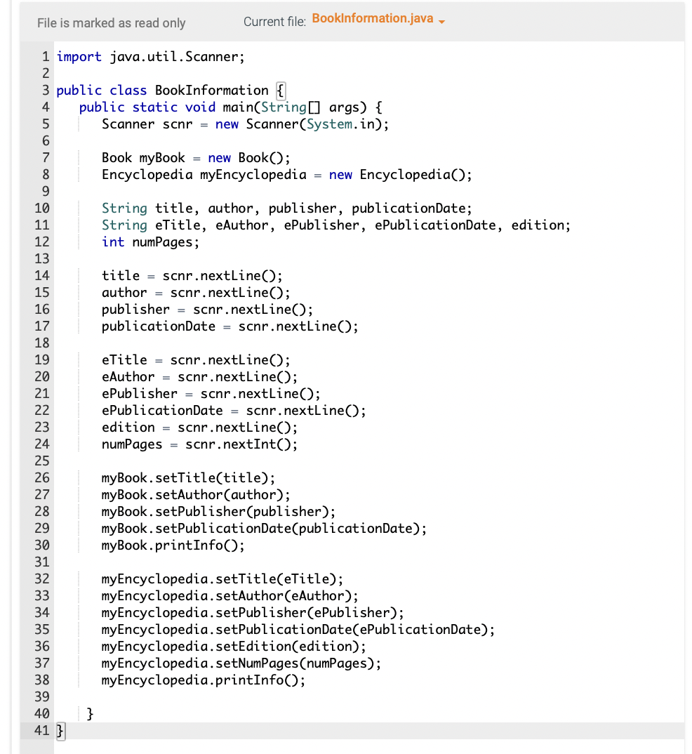 Solved 10.17 LAB: Book information (overriding member | Chegg.com