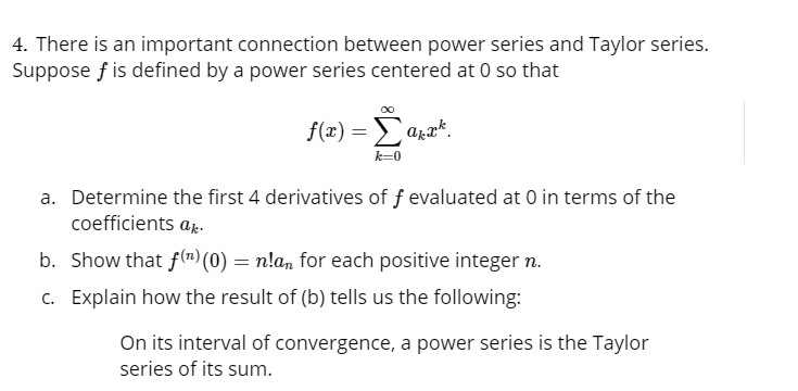 Solved 4. There is an important connection between power | Chegg.com