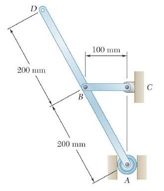 Solved The 4-kg uniform rod ABD is attached to the crank BC | Chegg.com