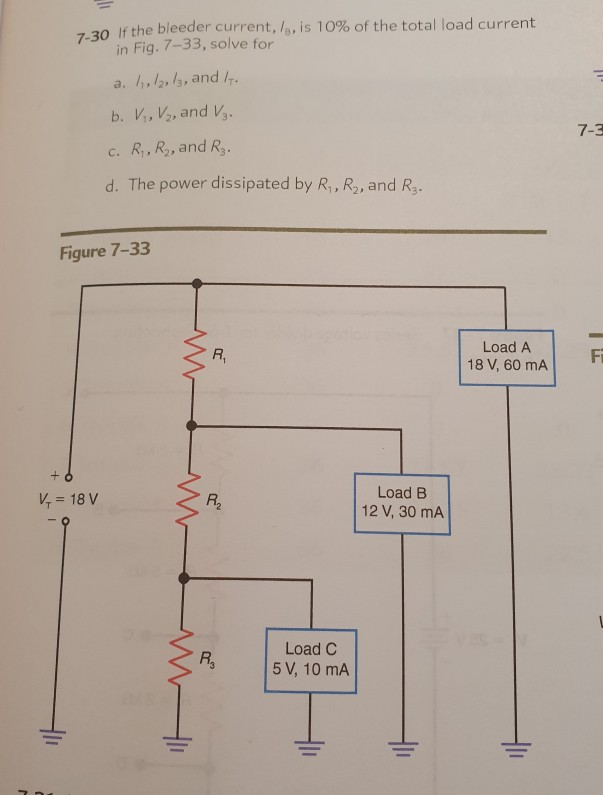 Solved 2-30 If the bleeder current, is, is 10% of the total | Chegg.com