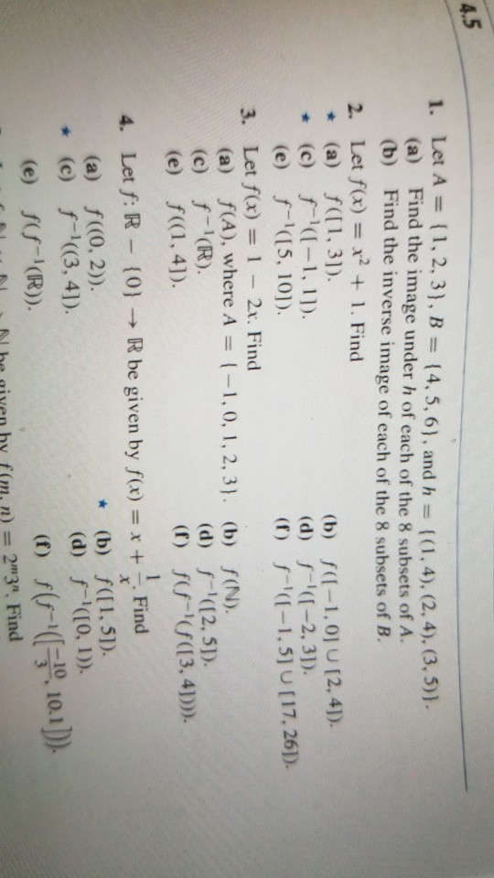 Solved 4.5 1. Let A = {1, 2, 3), B = {4, 5, 6), and h = | Chegg.com