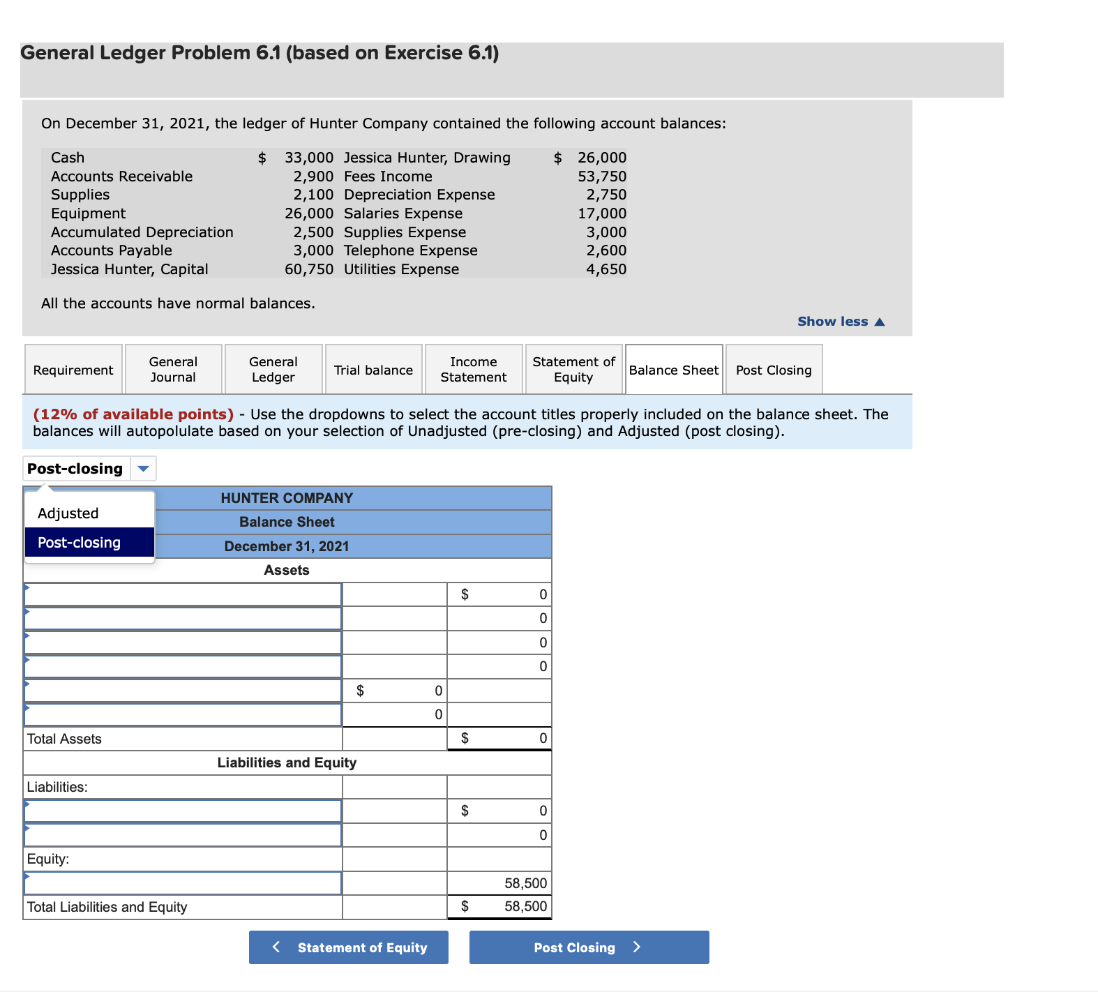 Solved General Ledger Problem 6.1 (based on Exercise 6.1) On | Chegg.com