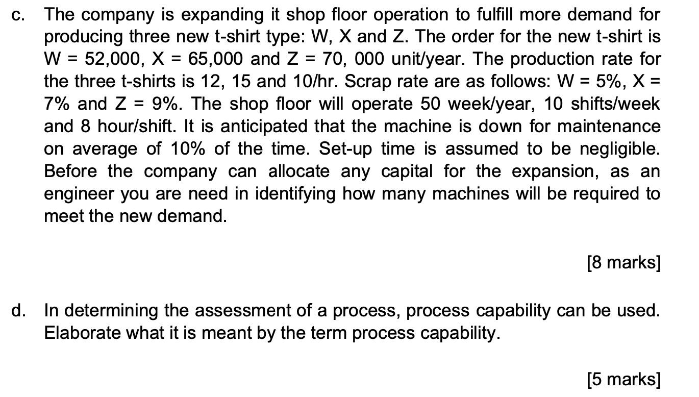 Solved The company is expanding it shop floor operation to | Chegg.com