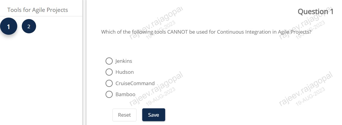 Solved Tools For Agile Projects Question Which Of The