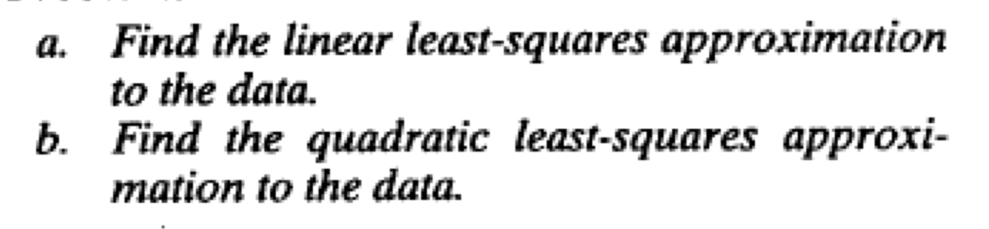 Solved a. Find the linear least-squares approximation to the | Chegg.com