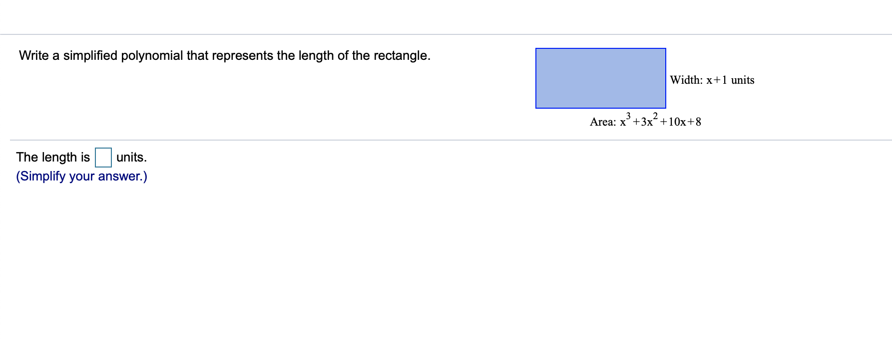 Solved Write a simplified polynomial that represents the | Chegg.com