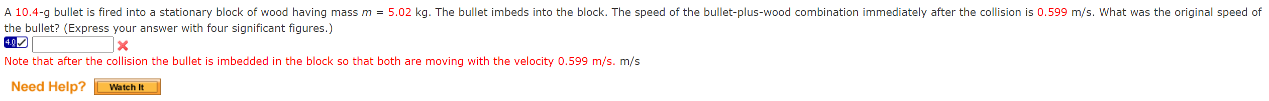 Solved the bullet? (Express your answer with four | Chegg.com