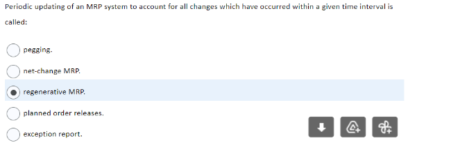 Solved Periodic updating of an MRP system to account for all | Chegg.com