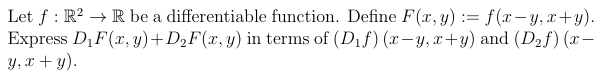 Solved Let f:R2→R be a differentiable function. Define | Chegg.com