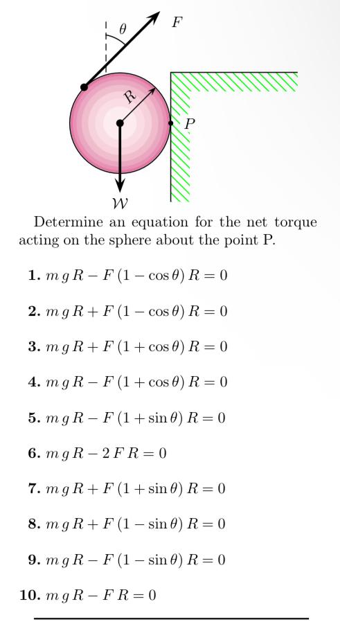 Solved Determine an equation for the net torque acting on | Chegg.com