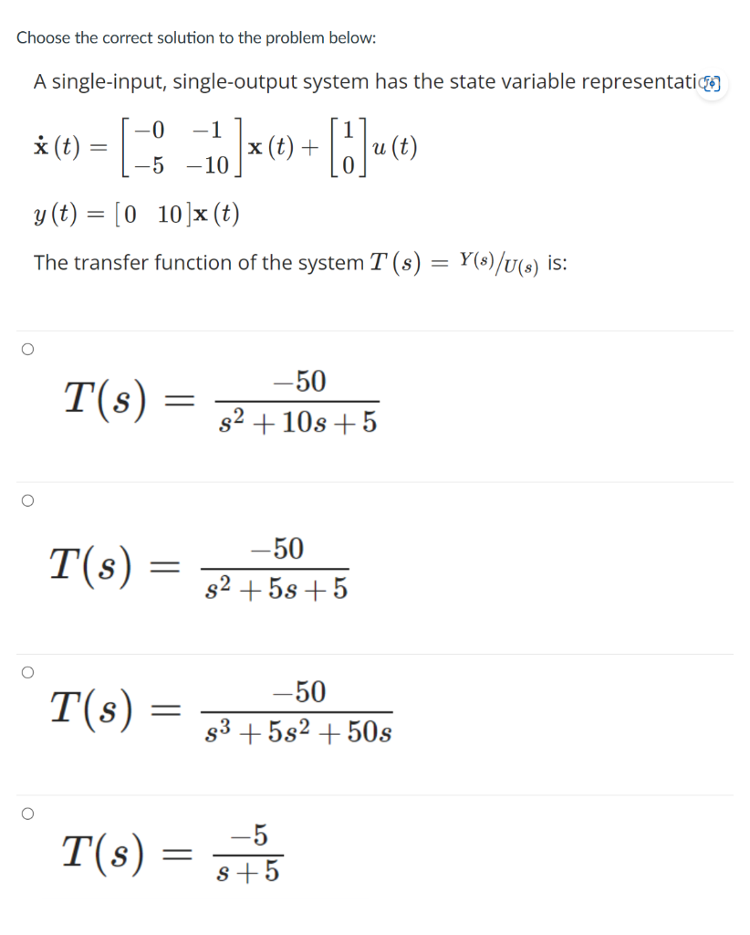 Solved Choose the correct solution to the problem below: A | Chegg.com