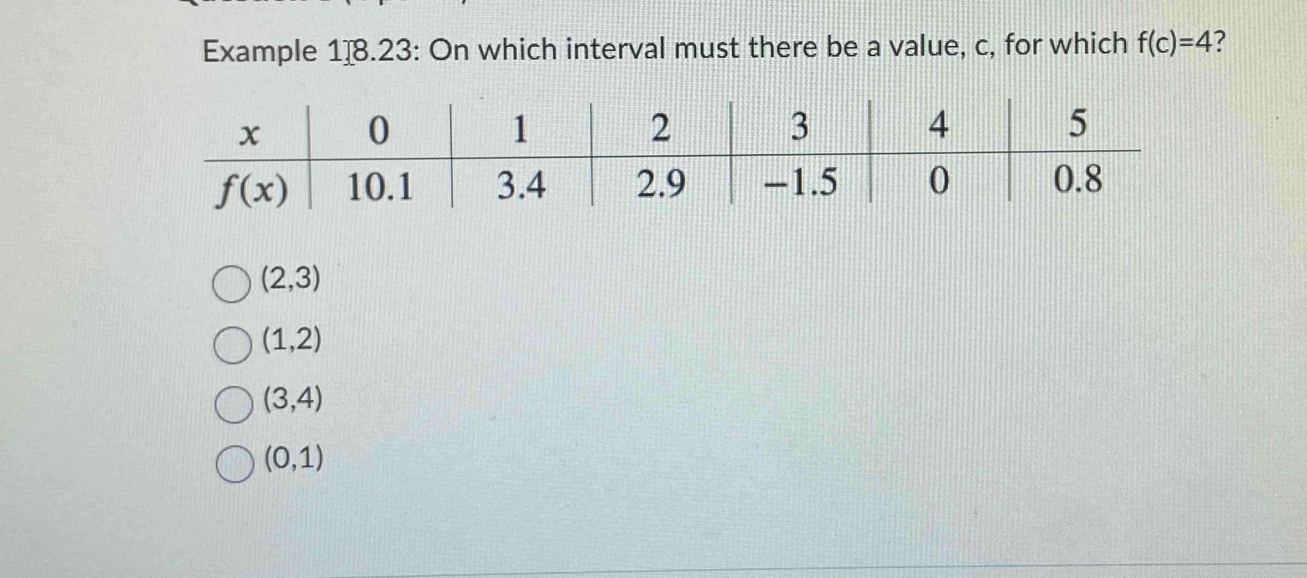 Solved Example 1]8.23: On which interval must there be a | Chegg.com