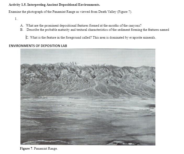 Activity 1.5. Interpreting Ancient Depositional | Chegg.com