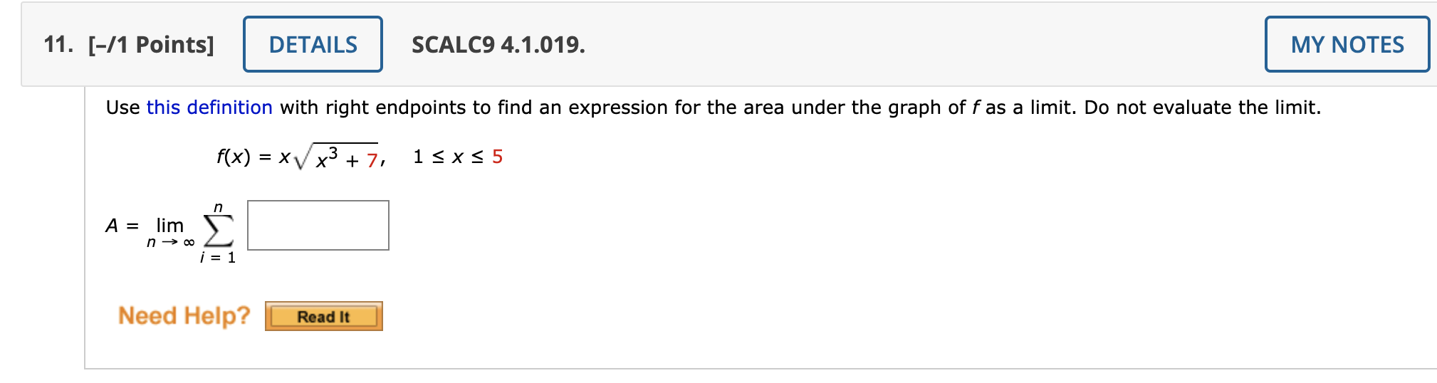 Solved Use this definition with right endpoints to find an | Chegg.com