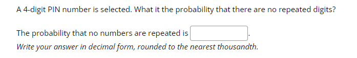 Solved A 4-digit PIN number is selected. What it the | Chegg.com