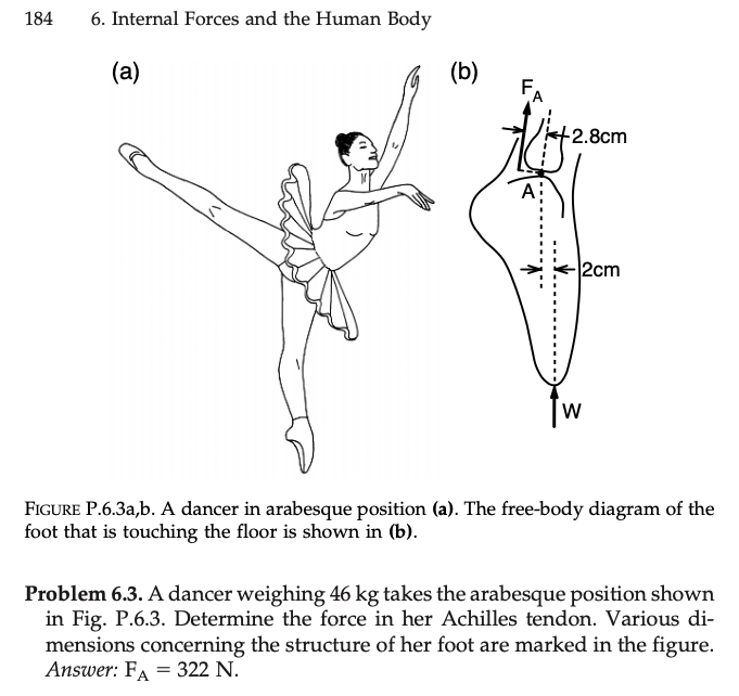 Solved 184 6. Internal Forces and the Human Body (a) (b) FA | Chegg.com