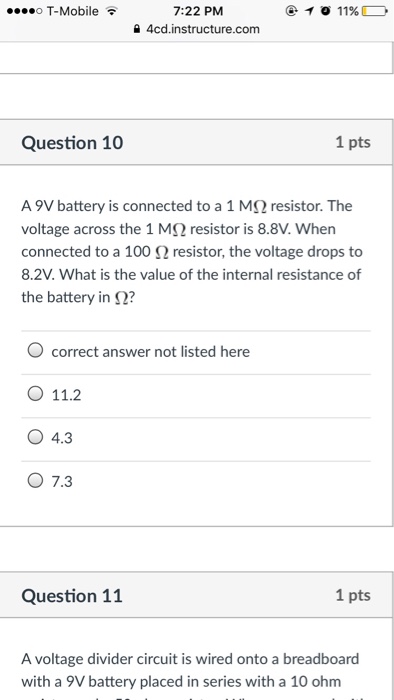 Solved A 9V battery is connected to a 1 M Ohm resistor. The | Chegg.com