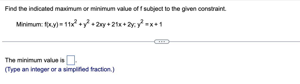 Solved Find the indicated maximum or minimum value of f | Chegg.com