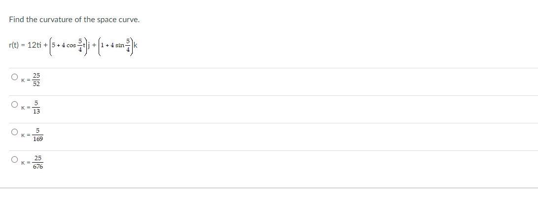 Solved Find the curvature of the space curve. | Chegg.com