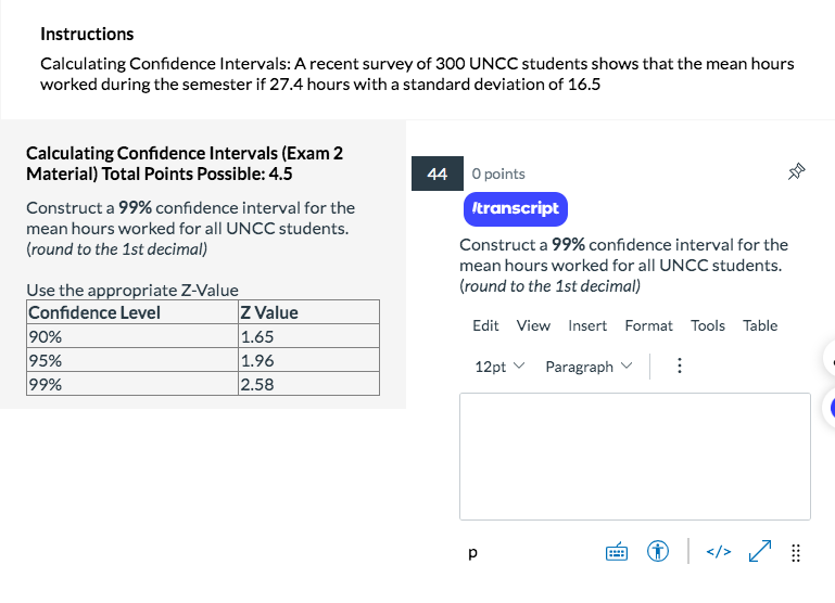 Solved Instructions Calculating Confidence Intervals: A | Chegg.com