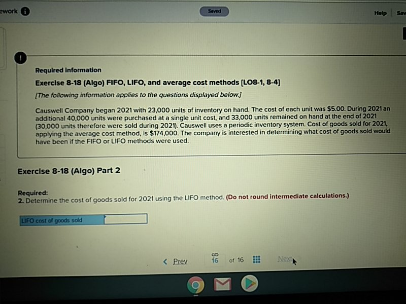 Solved ework Saved Help Sav Required information Exercise | Chegg.com Solved ework Saved Help Sav Required information Exercise | Chegg.com
