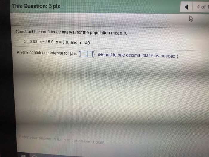 Solved Construct The Confidence Interval For The Population 1352