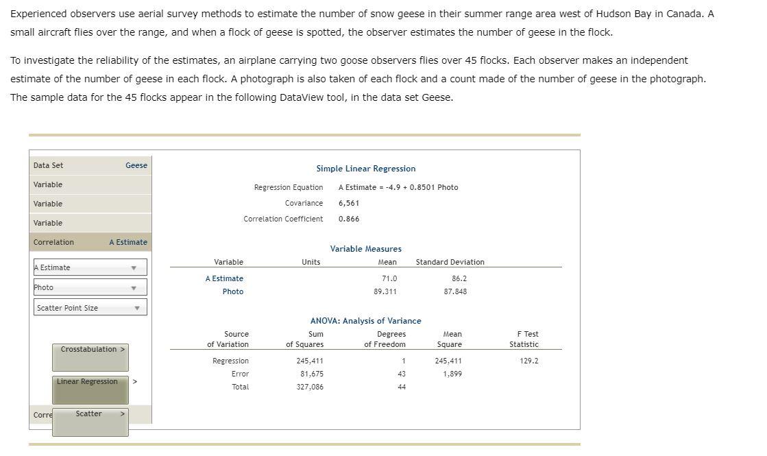 Solved Experienced observers use aerial survey methods to | Chegg.com