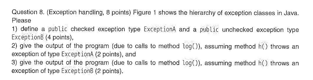 Solved Question 8. (Exception handling, 8 points) Figure 1 | Chegg.com